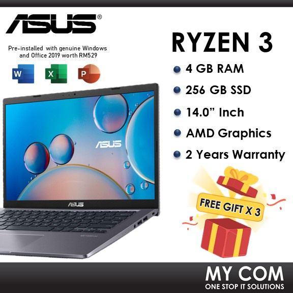 Asus M415D-AEB652TS 14'' FHD Laptop Notebook (Ryzen 3 3250U, 4GB, 256GB ...