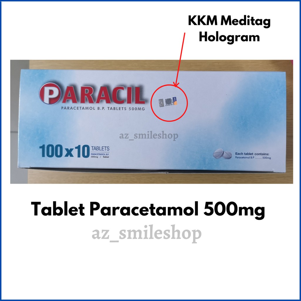 Paracil 500mg per tablet PARACETAMOL , 1 strip 10's tablet, EXP 02/26 ...
