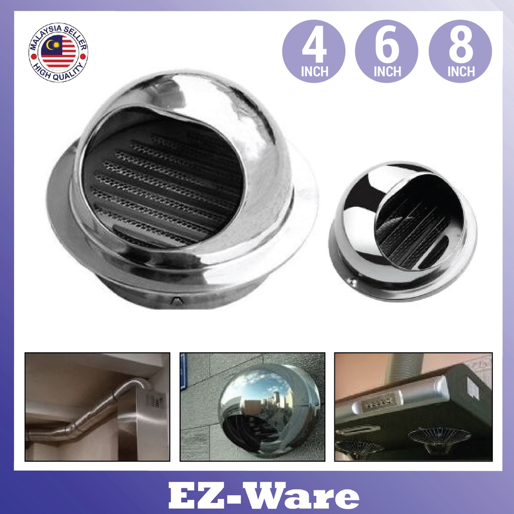 Stainless Steel Cooker Hood Ducting Cap 4"/100mm 6"/150mm 8"/200mm ...