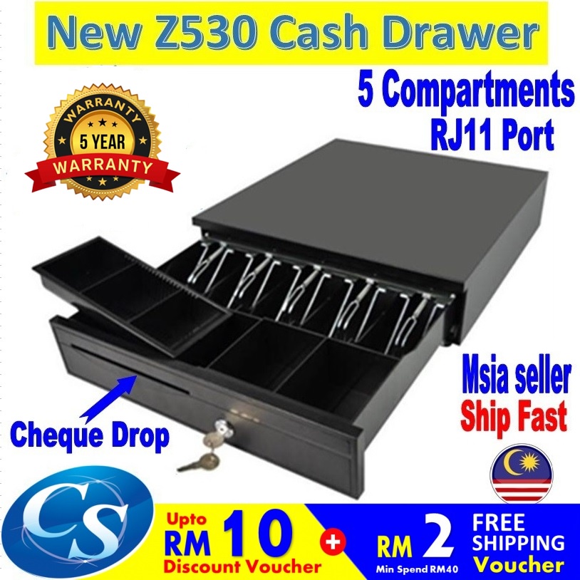 🔥🔥 Z530 Heavy Duty 5 Segment Metal Money Bank Notes Pos Cash Drawer