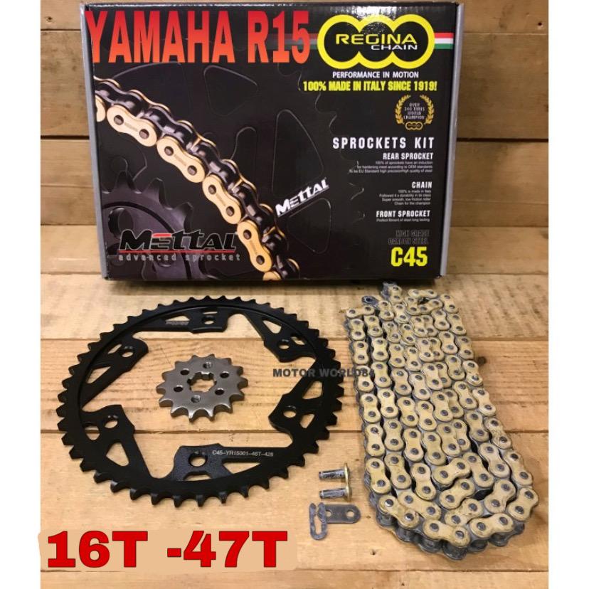 YAMAHA R15 MT15 V3 FULL SET REGINA CHAIN KIT / SPROCKET R15M R15 V3 ...