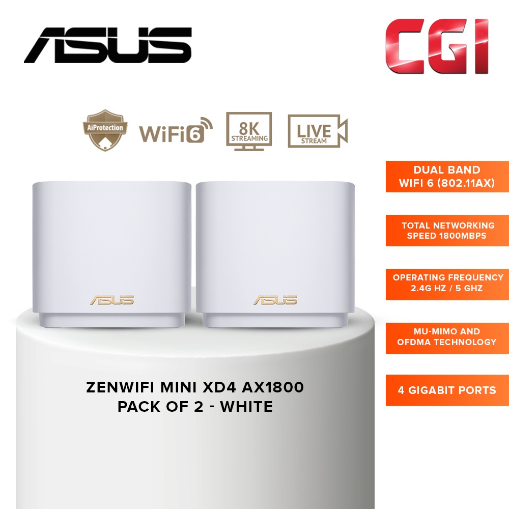 Asus ZenWifi AX1800 Mini XD4 WiFi 6 Ai Protection Amazon Alexa IFTTT ...