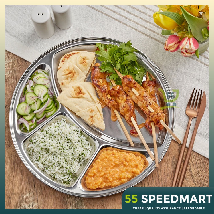𝟱𝟱𝗦𝗣𝗘𝗘𝗗𝗠𝗔𝗥𝗧 PREMIUM QUALITY SUS 201 4 COMPARTMENT DIVIDED ROTI CANAI ...