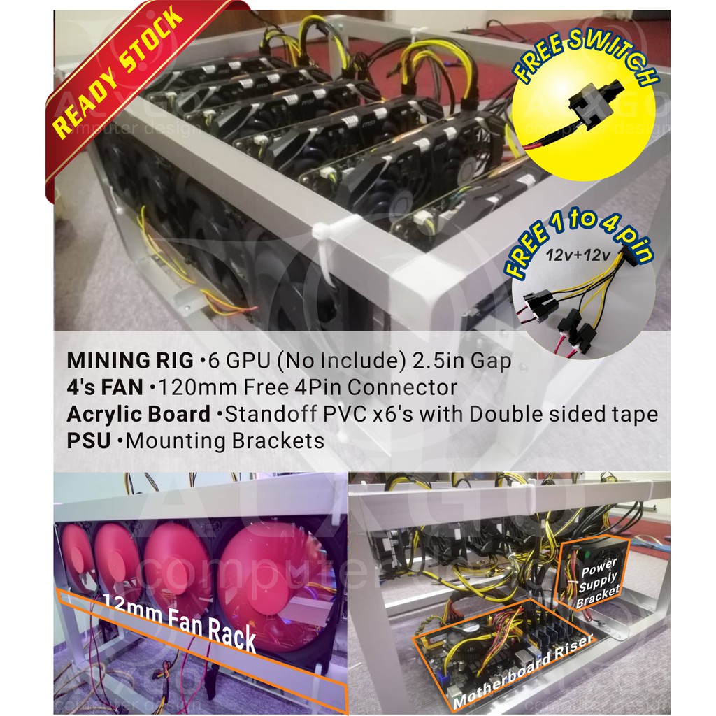 Mining A-RIG 6 GPU Eth Casing Portable Design 💯💯💯 | Shopee Malaysia