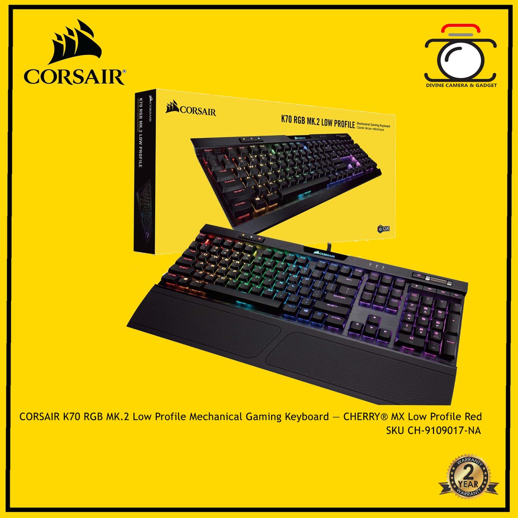 K70 RGB MK.2 Low Profile Mechanical Gaming Keyboard — CHERRY® MX Low Profile Red/MAX LOW PROFILE ...