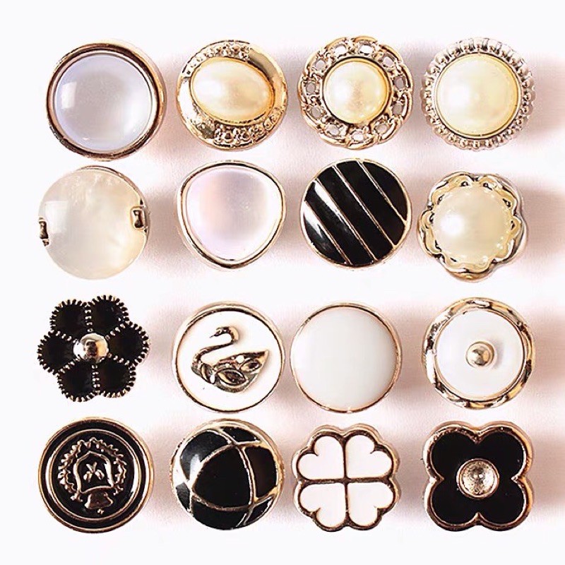 [ReadyStock] Pearl Metal Shank Buttons for Sewing DIY Butang Pearl Baju ...