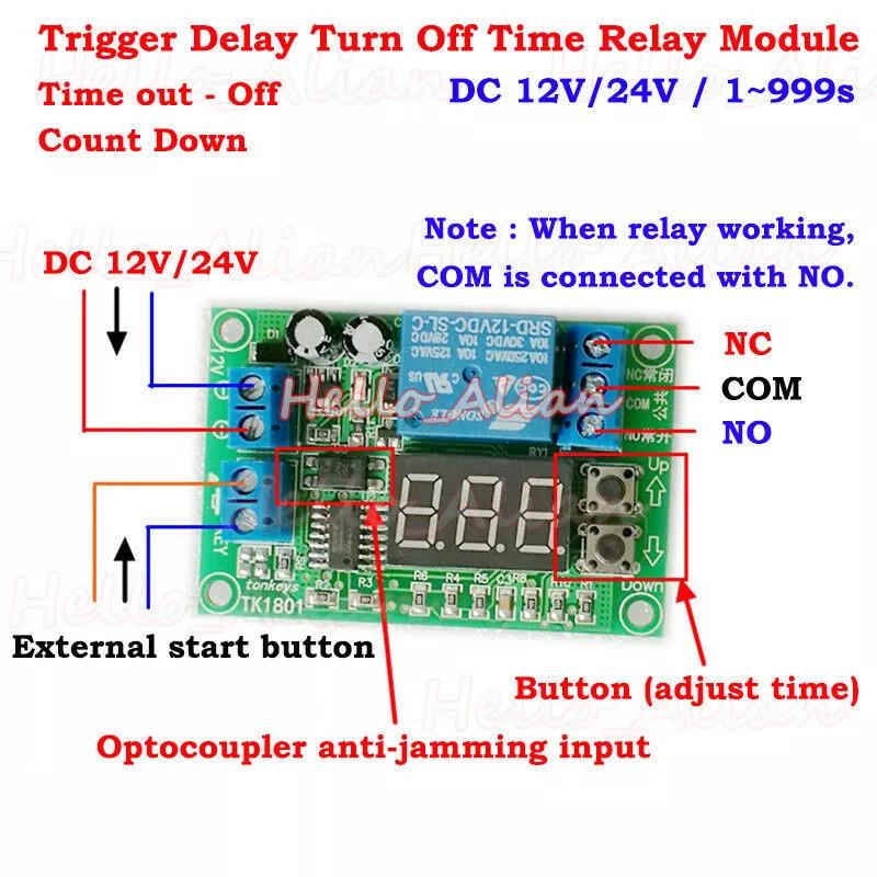 1 999 Seconds Dc 12v Relay 24v Relay Digital Led Trigger Countdown
