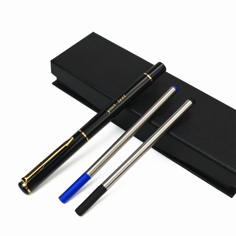 All metal signature pen Free engraved custom gold text roller pen 2 ...