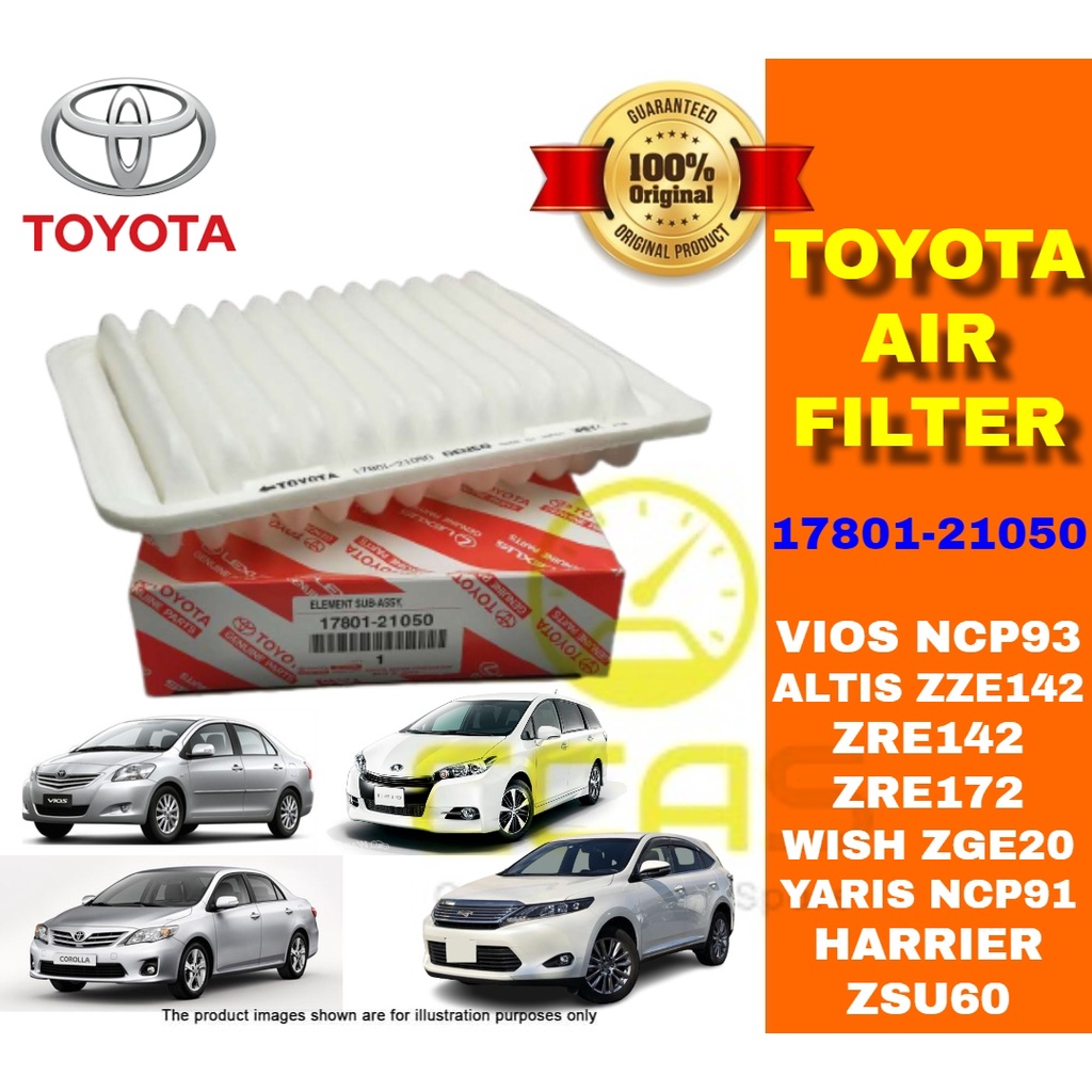 (100% Original) Toyota Air Filter VIOS NCP93 ALTIS ZZE142 ZRE142/172 WISH ZGE20 YARIS NCP91 ...