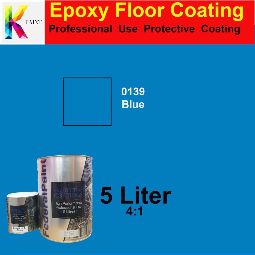 5l federal epoxy paint / 5l cat lantai / 5l epoxy floor paint / cat ...