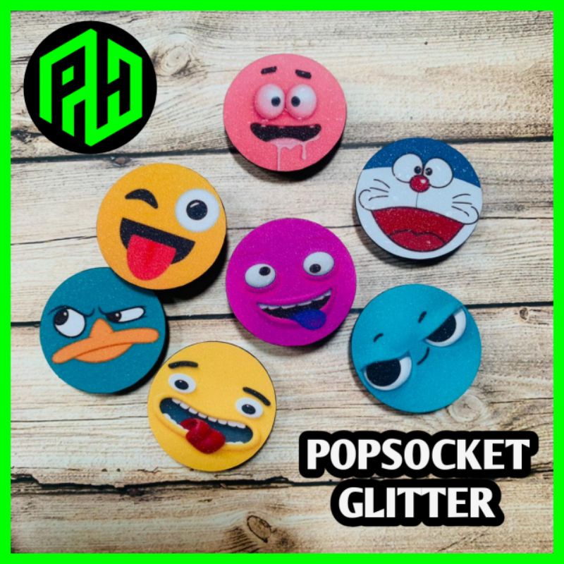 HP (PH) Popsocket GLITTER Popsocket Cellphone Cute Emoji Character ...