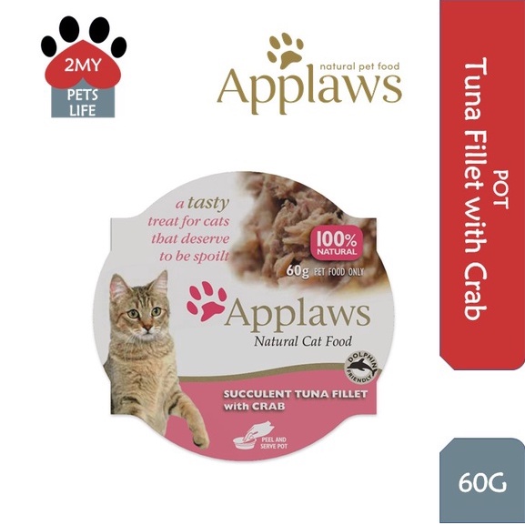 Applaws Cat Wet Food Pot - Succulent Tuna Fillet with Crab 60g | Shopee ...