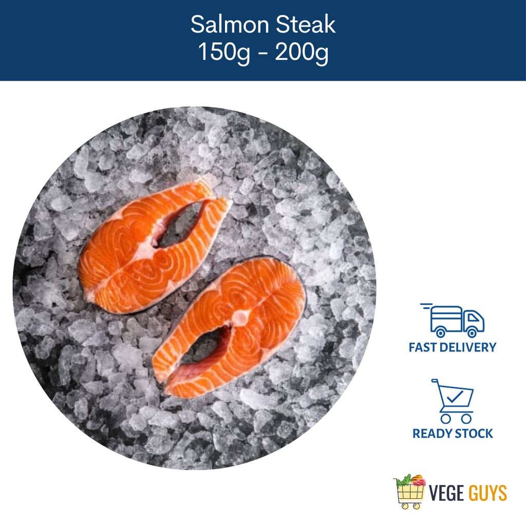 Lowest Price | Frozen Atlantic Salmon Steak 150g - 200g | Shopee Malaysia