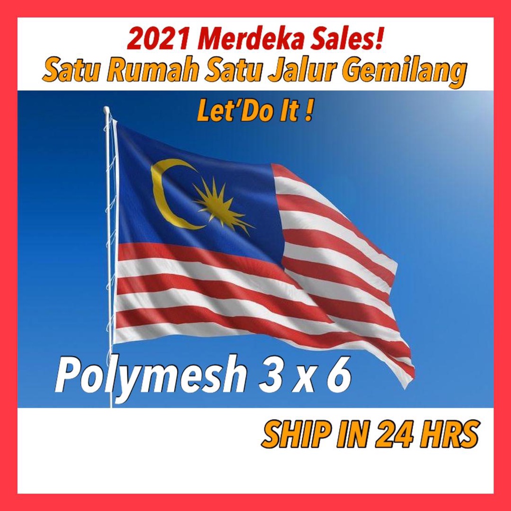 Bendera Malaysia Polymesh 3x6 Flag Malaysia *Satu Rumah Satu Jalur ...