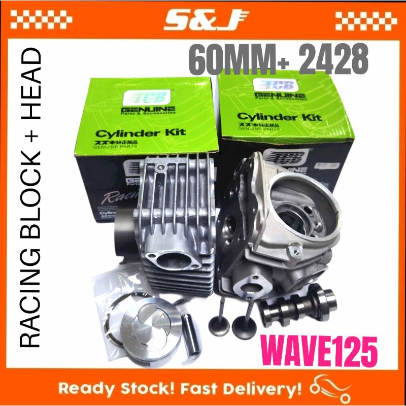 JLM WAVE125 RACING BLOCK SET 60MM + RACING HEAD 2428 WITH CAM COMBO SET ...