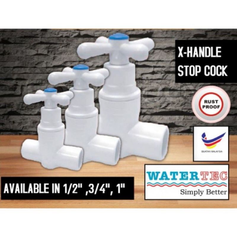 Watertec pvc stopcock conceal 1/2” - 1” | Shopee Malaysia