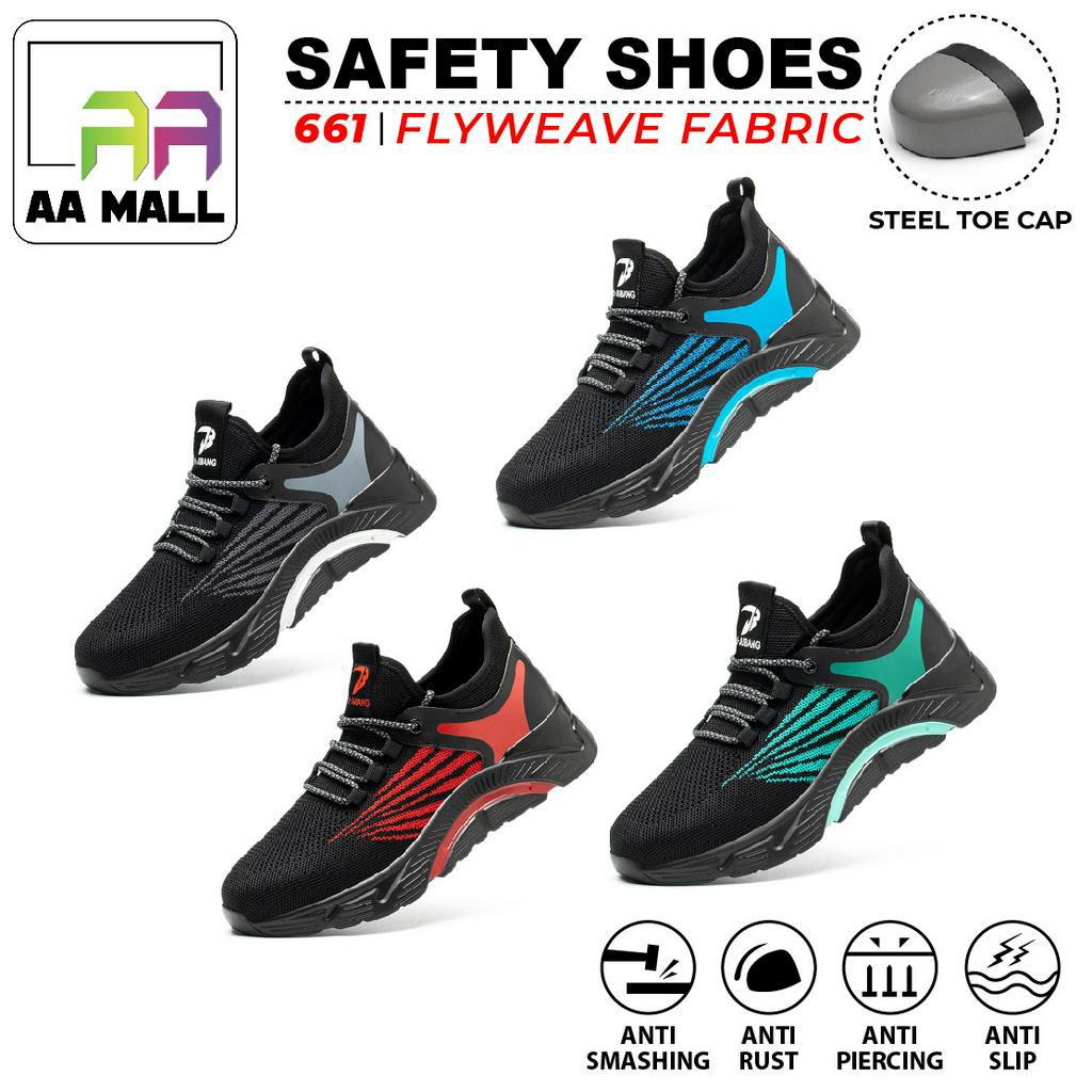 AA MALL Safety Shoes Flying Woven Lightweight Breathable Anti-Puncture ...