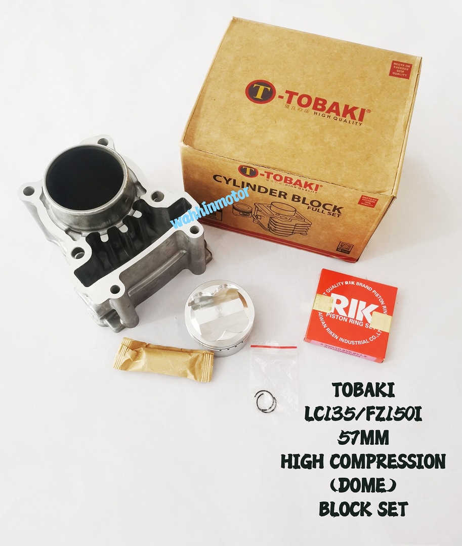 [ TOBAKI ] LC135 FZ150I Y15ZR CERAMIC ALUMINIUM RACING BLOCK DOME FORGED PISTON 57MM RACING ...