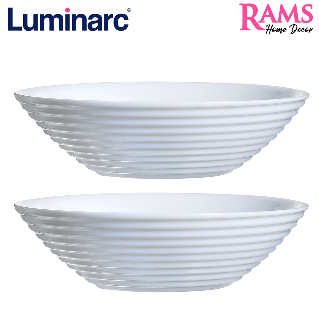Luminarc 2 Pcs 20cm Tempered Glass Salad Bowl / Bowl Glass / Mangkuk ...