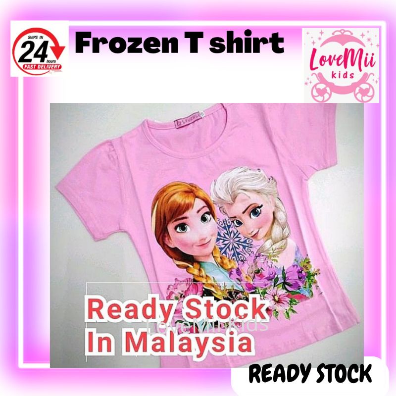 Frozen Top T-Shirt Girls Kids Fashion Toddles/Baju T-shirt Frozen ...