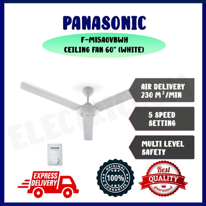 Panasonic F-M15A0 Ceiling Fan 60",KDK K15VO Ceiling 60" Kipas Siling ...