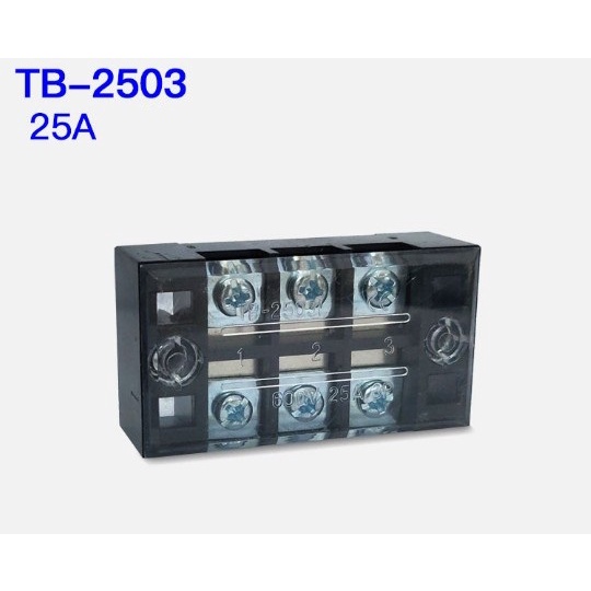 TB25 TB-25 3/4/5/6/8/10/12 Fixed Barrier Dual Row Strip Screw Terminal ...