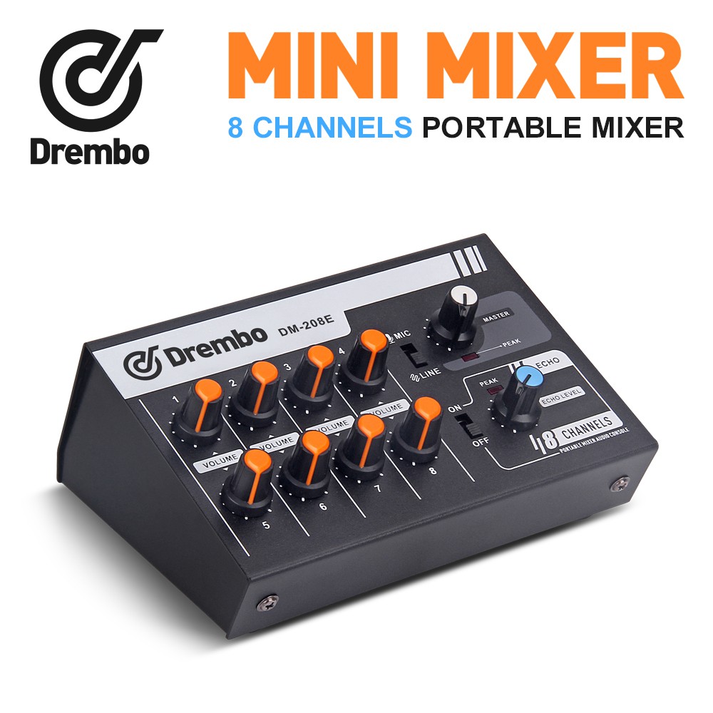 Mini Audio Mixer Portable Switchable Stereo 4 & Mono 8 Channels ...