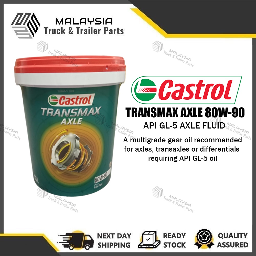 CASTROL TRANSMAX AXLE 80W-90 AXLE FLUID API GL-5 18L 18 LITER | Shopee ...
