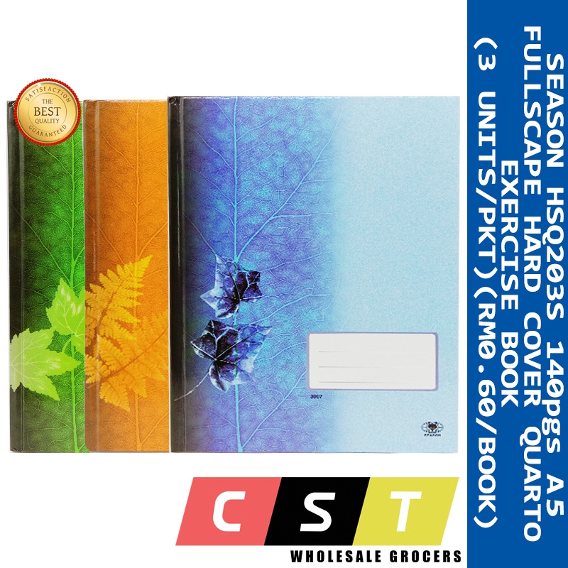 SEASON 140pgs A5 Hard Cover Foolscap Exercise Books (3 Books/Pkt ...