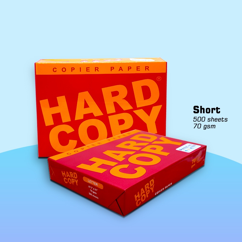HARD COPY Bond Paper 70gsm Short - A4 - Long Size (1 ream) | Shopee ...
