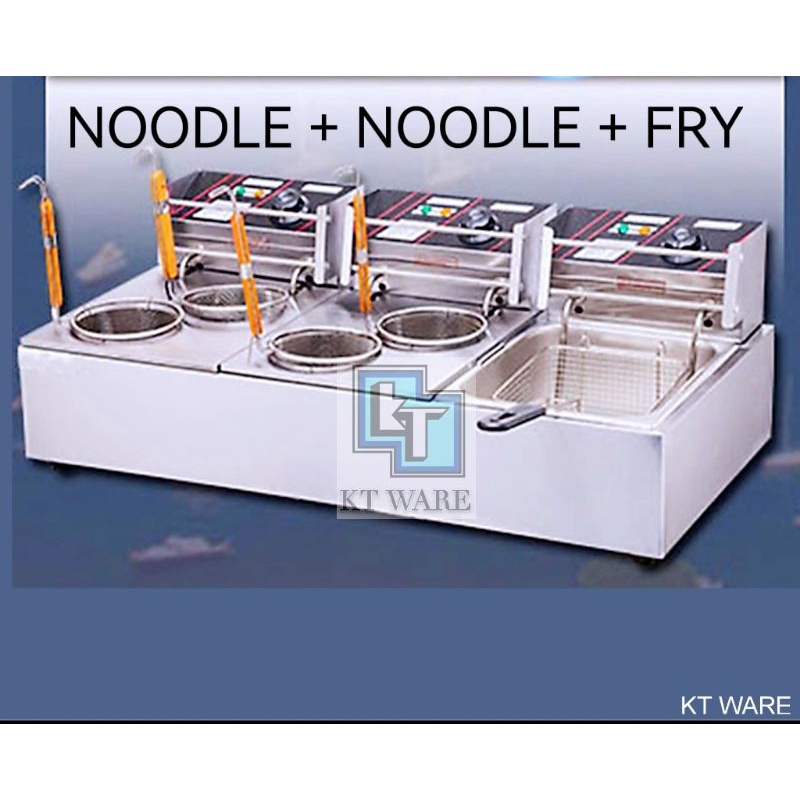 KT WARE ELECTRIC 3 TANK DEEP FRYER ODEN COOKER NOODLE COOKER COMERCIAL ...