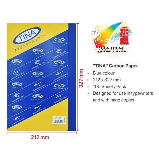 TINA CARBON PAPER HANDWRITING 100H/ Kertas Karbon 印纸100'S 100Sheets ...