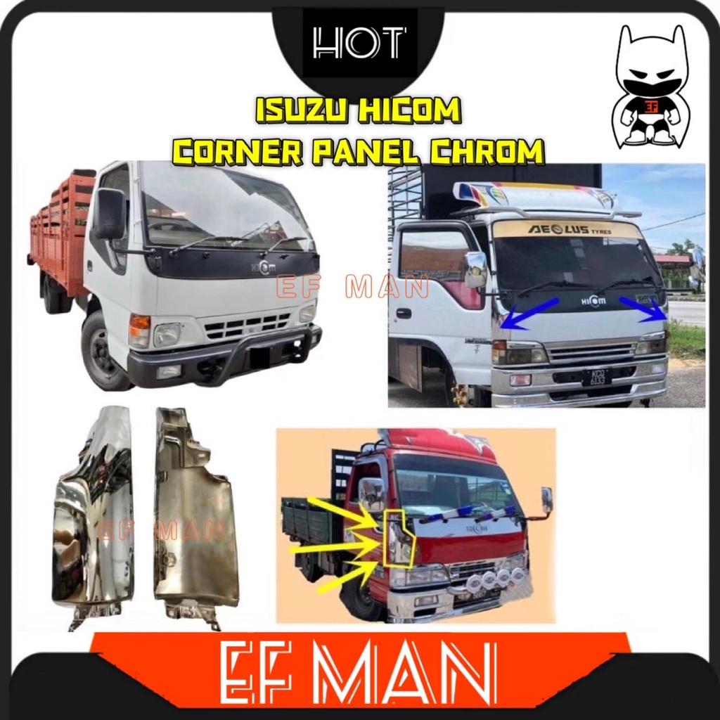 ISUZU HICOM NPR66 CORNER PANEL PIPI COVER CHOME 1 TON 3TAN LORRY LORI ...