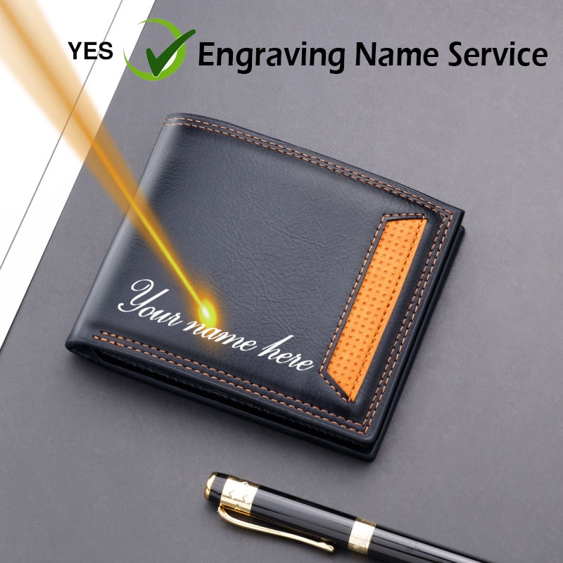 Personalized Custom Name Wallet for Men Leather Multi-Card Bifold Men ...