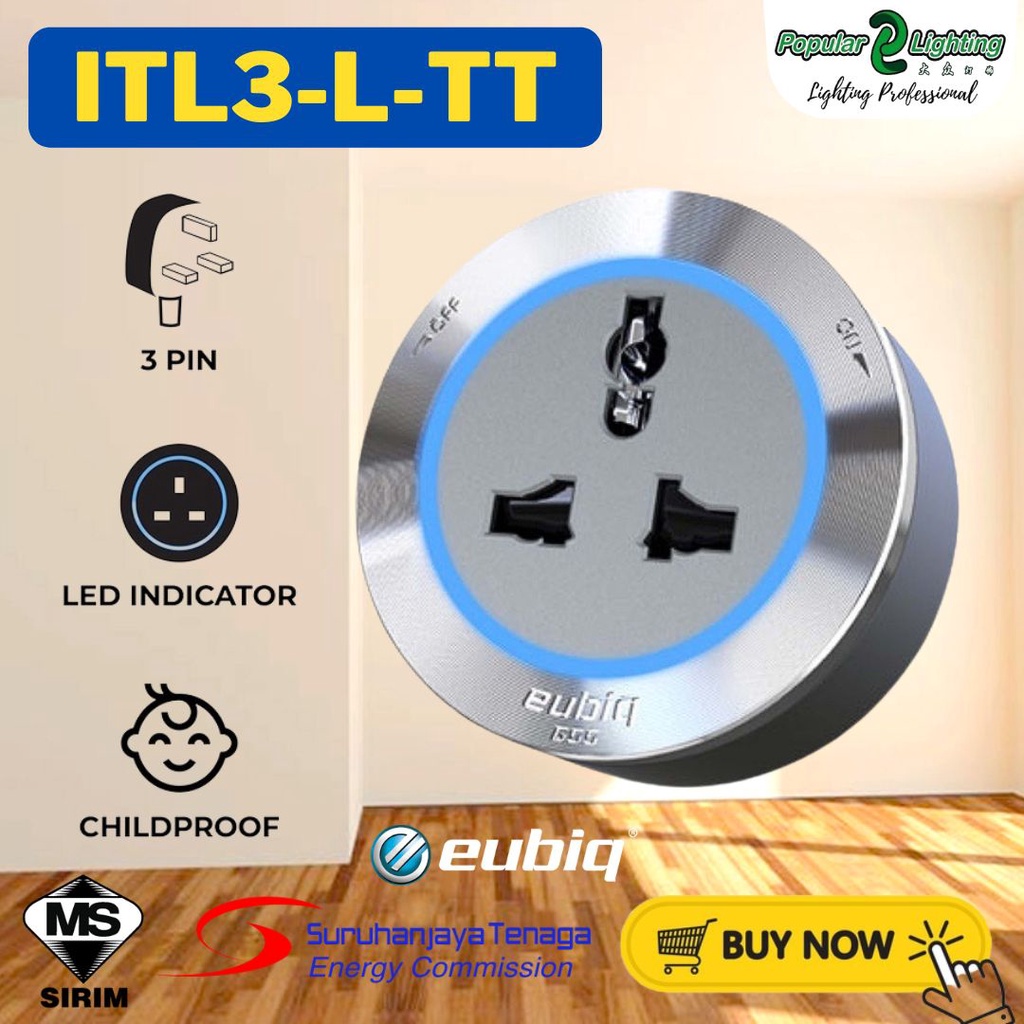 Eubiq - BS4-BLK ITL4-L-BLK Standard British Adapter Electric Socket ...