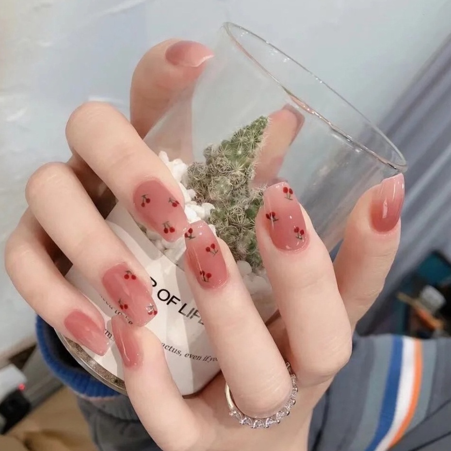 With Glue Press On Nails Fake Nails Mandarin Duck Flame Cool Play Flase ...