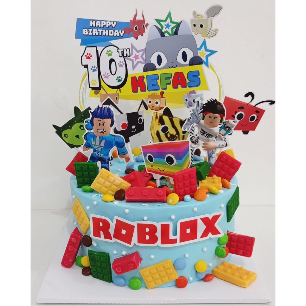 Ro blox Pet Simulator Birthday Cake Topper/Birthday Cake Decoration ...