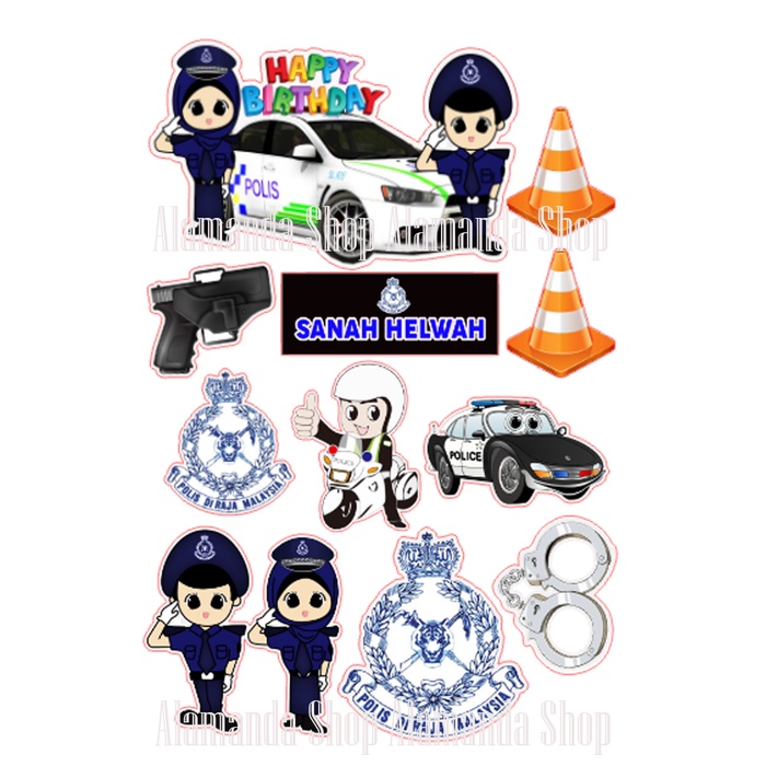 POLIS CARTOON TOPPER CAKE 01 | Shopee Malaysia