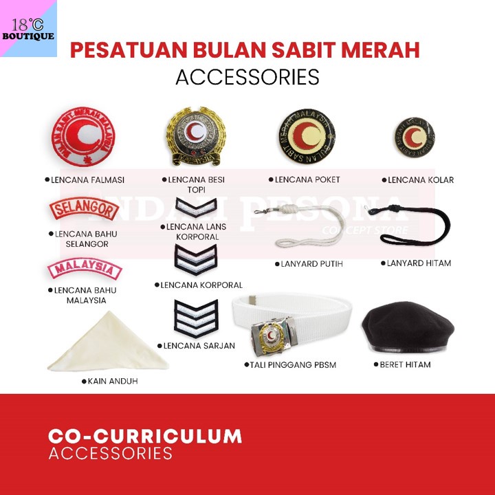 AKSESORI KOKURIKULUM SEKOLAH PERSATUAN BULAN SABIT MERAH / KURIKULUM ...