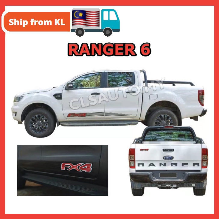 Ford Ranger FX4 Raptor Car Body Sticker Design 6 (1 Set) Pelekat Ranger ...
