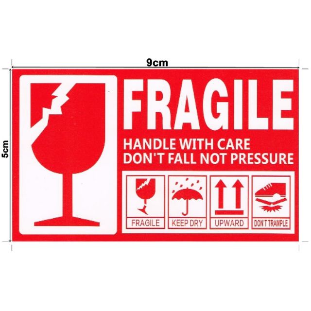 🔥FRAGILE STICKER Loose 9cm x 5cm (2pcs) | Shopee Malaysia