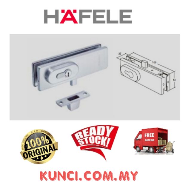 Original HAFELE tempered glass door lock clamp | Shopee Malaysia