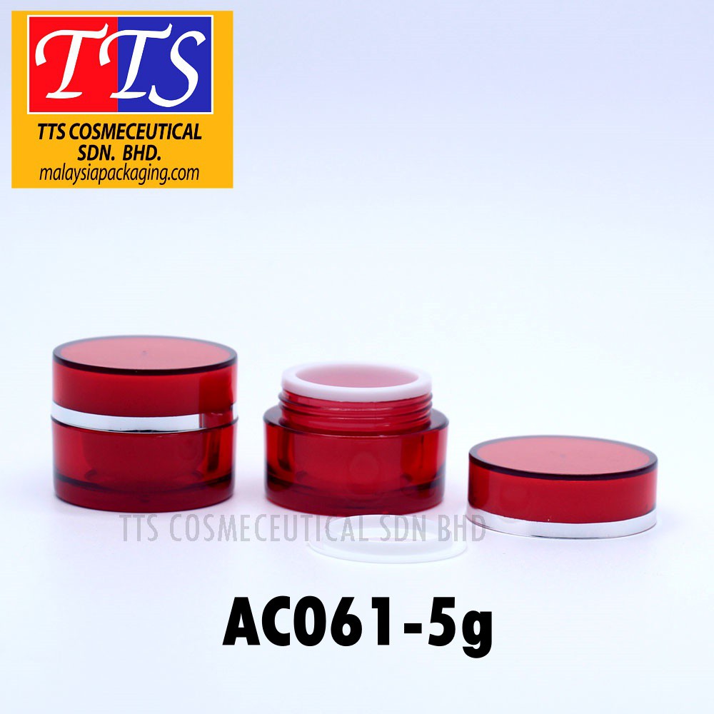 5g Red Round Plastic Empty Cosmetic Container Botol Bekas Kosmetik ...