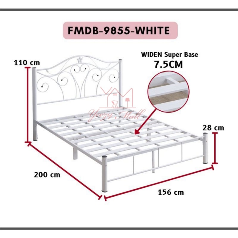 Yeezymall Metal Single Bed/Katil Bujang Besi/Divan/Katil Besi/Single ...
