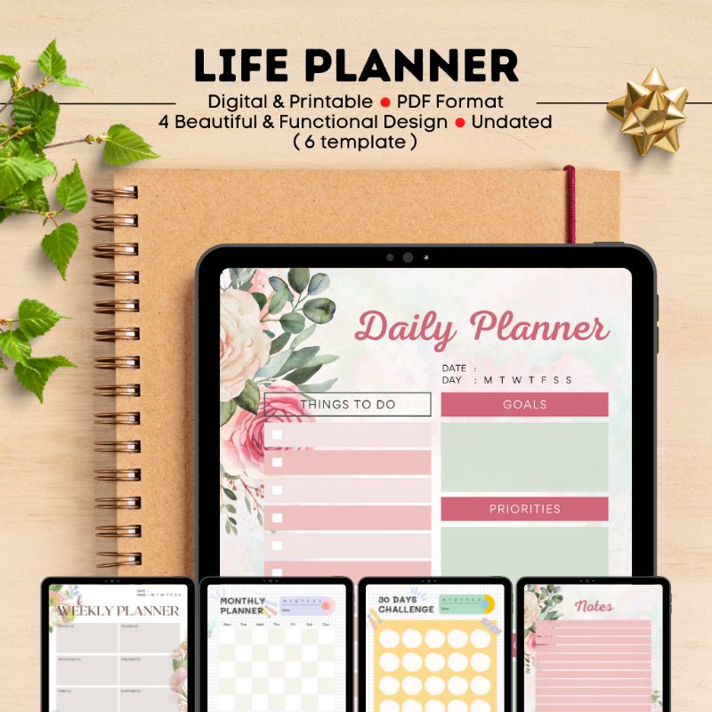 Printable & Digital Planner (Yearly Monthly Weekly Daily To Do List ...