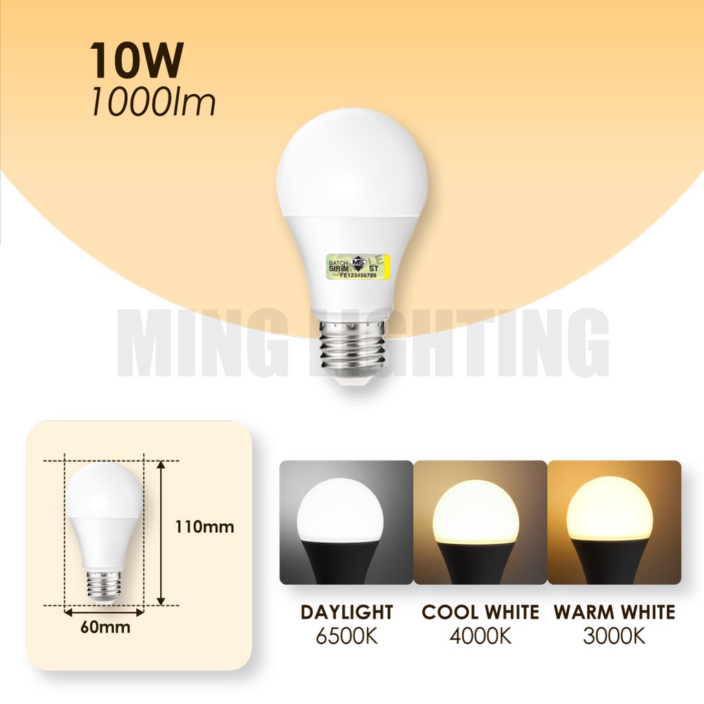[Sirim] LED E27 Bulb 5W 9W 10W 12W 15W Mentol Lampu Energy Saving Table Lamp Ceiling Down Light ...