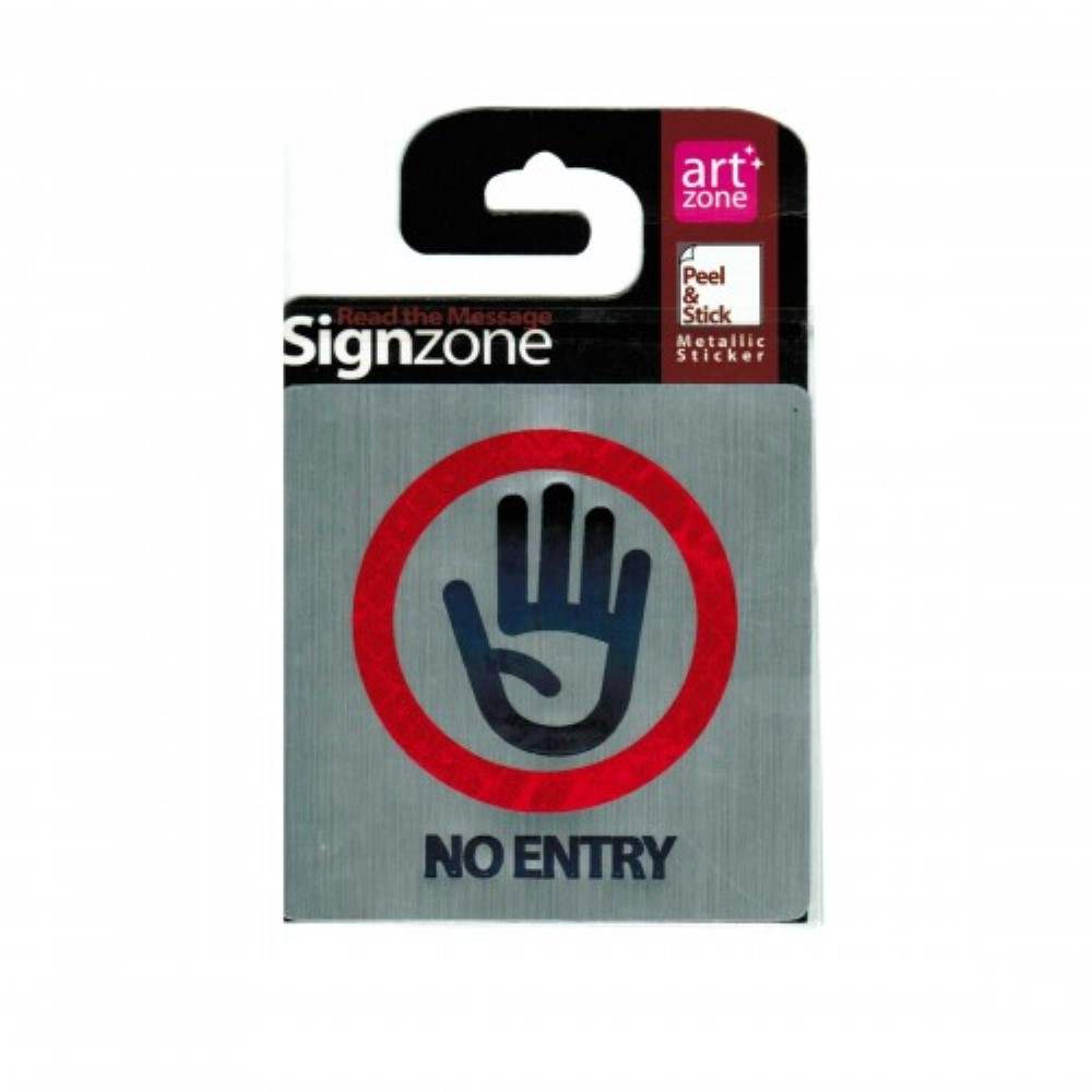 Signzone Peel & Stick Metallic Sticker - NO ENTRY (Item No: R01-01 ...