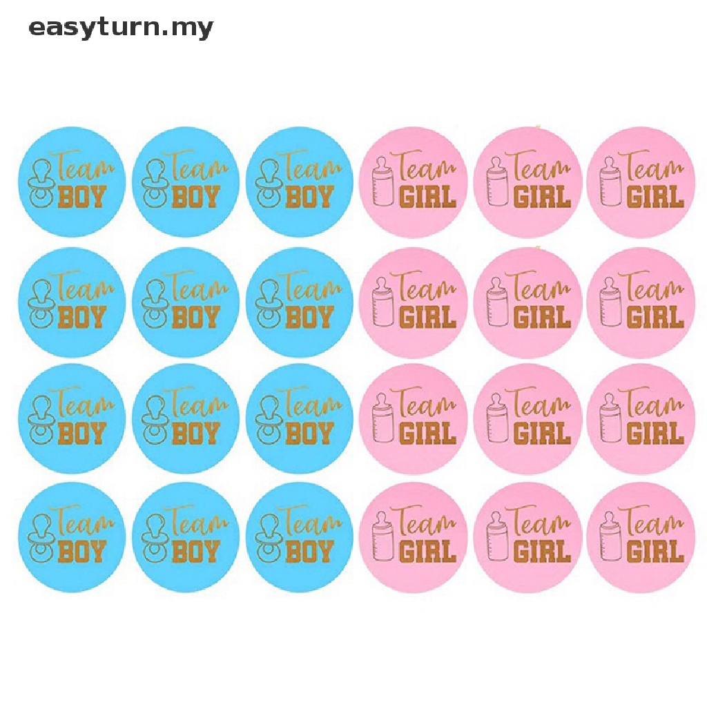 easyturn 24pcs/set Team Boy Team Girl Stickers Boy or Girl Vote Sticker ...