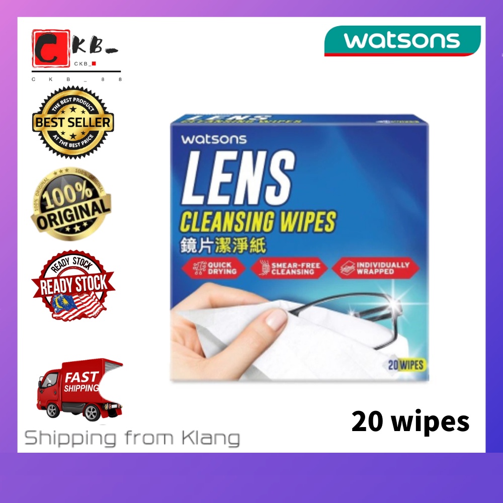 🔥Ready Stock🔥WATSONS Lens Cleansing Wipes 20 Wipes / Watson Len Wipe ...
