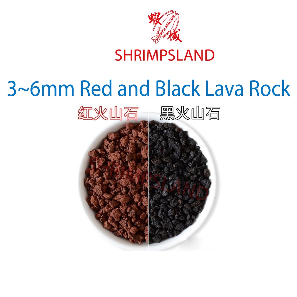 [SHRIMPSLAND] Aquarium 1kg 3~6mm Red Black Lava Rock Pasir Malang ...
